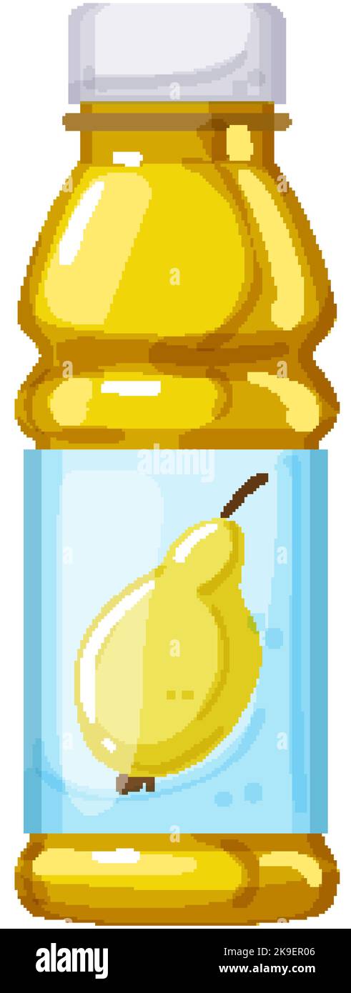 healthy juice bottle cartoon vector illustration Stock Vector Image ...