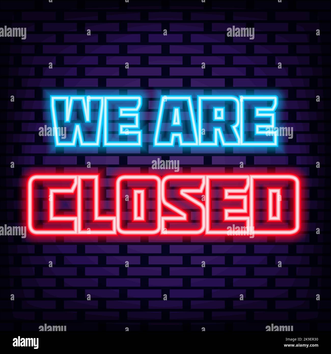 Neon closed Stock Vector Images - Alamy