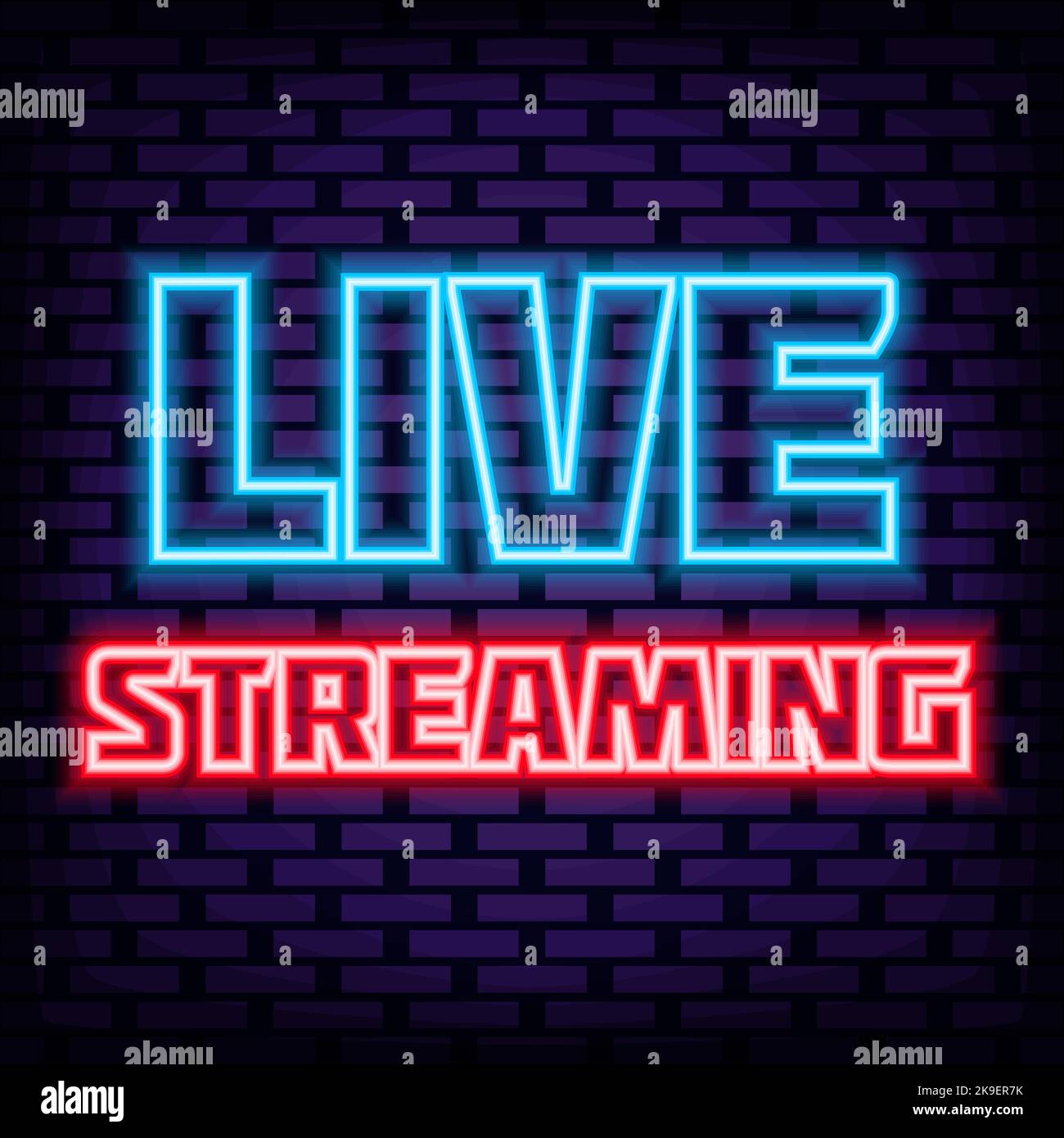 Live Streaming Neon quote. Neon script. Light banner Stock Vector Image ...