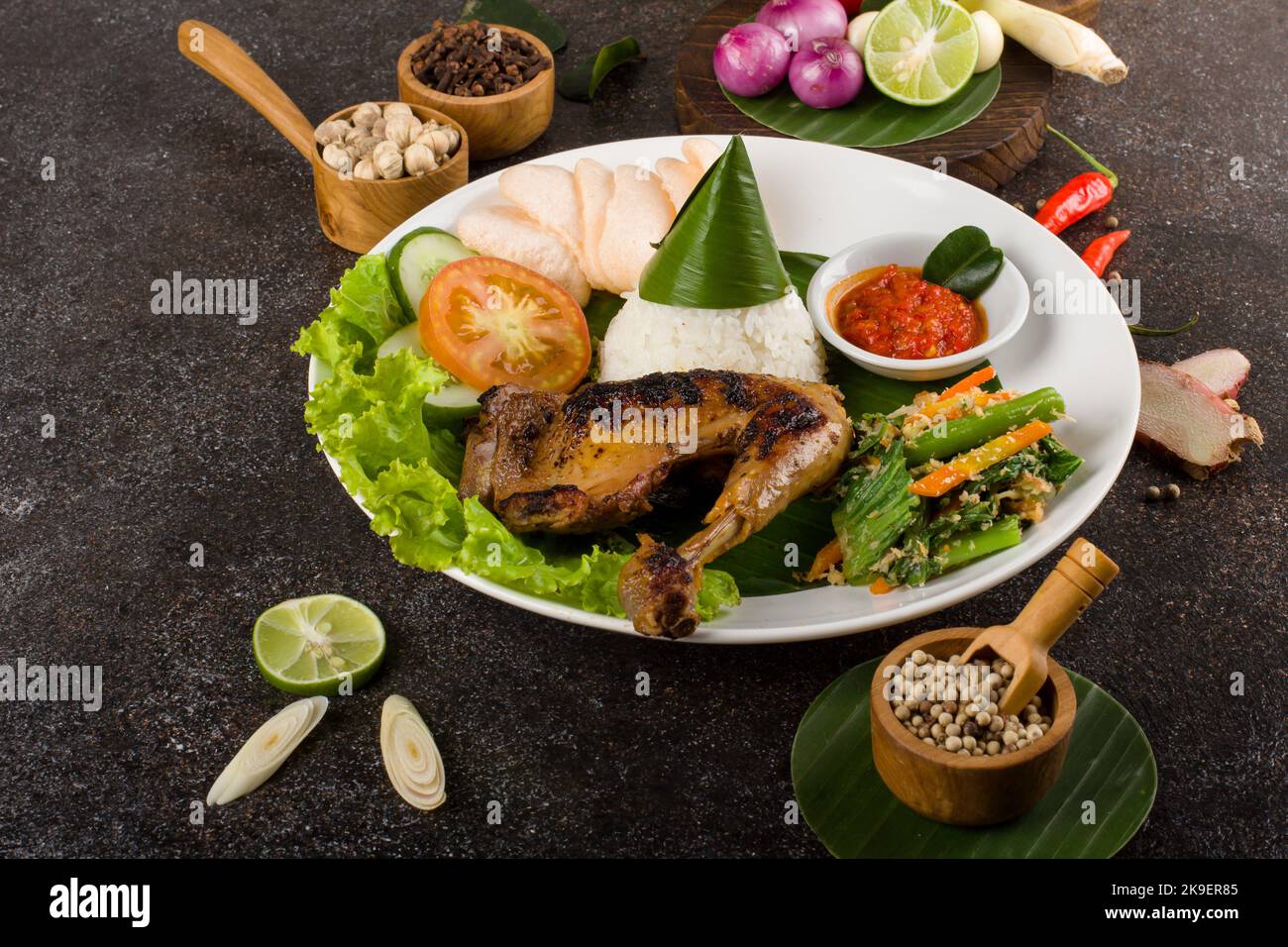Ayam Bakar or Roasted Chicken with herb and spice from Indonesia ...