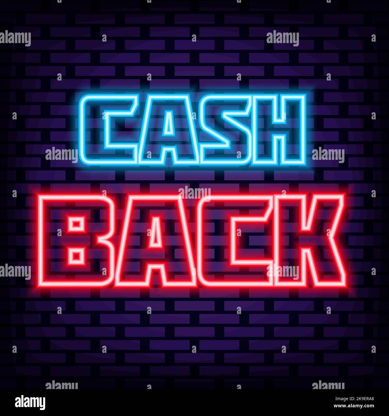 Cash Back Neon sign. Neon script. Neon text Stock Vector Image & Art ...