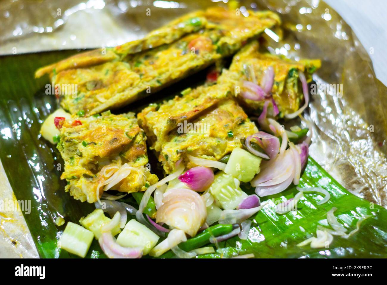 Martabak telur, a popular savory pancake street food in Medan ...