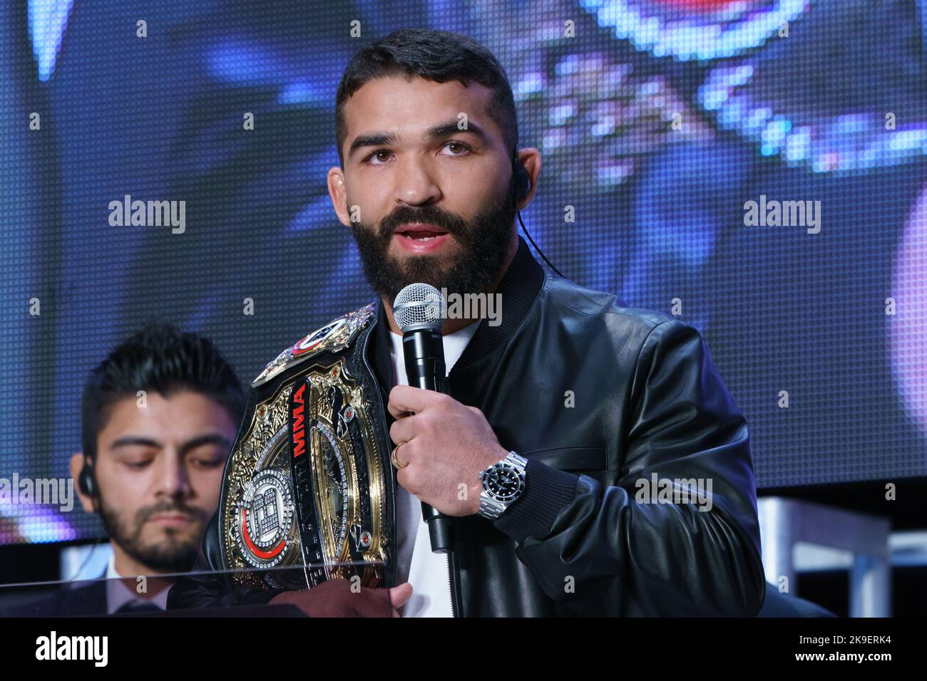 MMA fighter of Bellator, Patricio Pitbull attends a press conference of ...