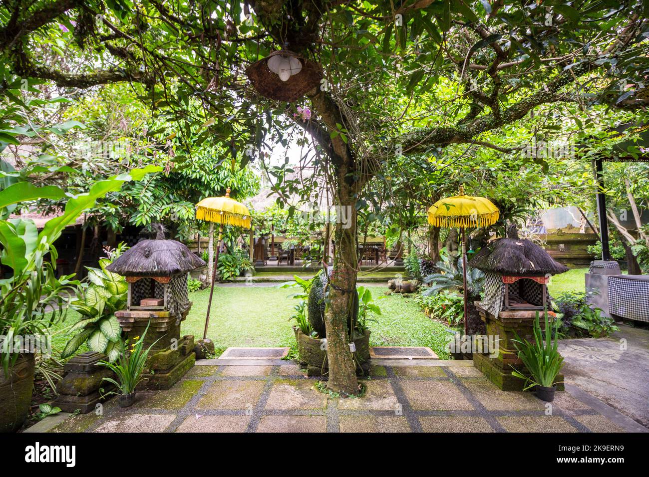 A garden with traditional ornaments in Bali, Indonesia Stock Photo - Alamy