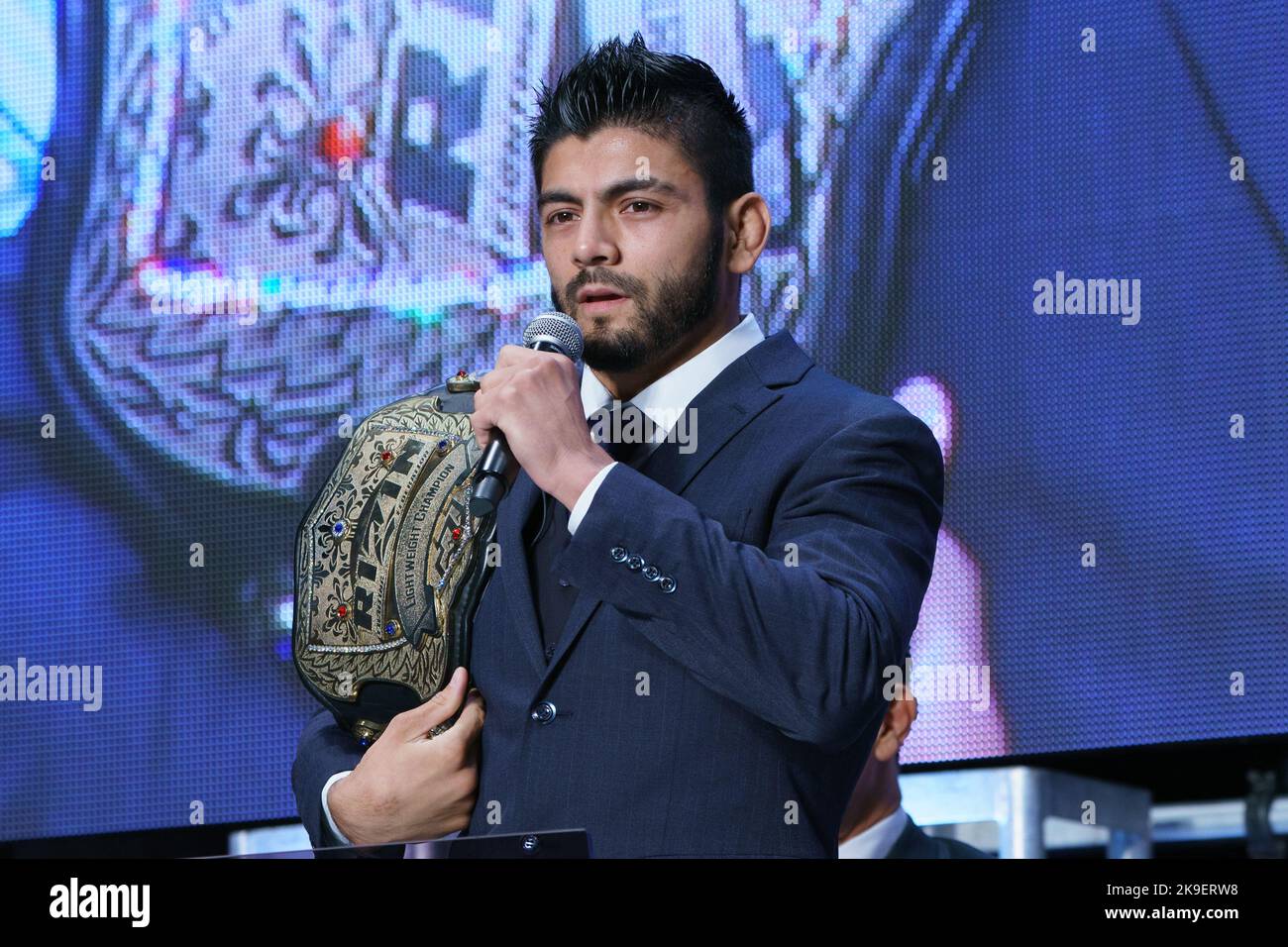 MMA fighter of RIZIN, Roberto Satoshi Souza attends a press conference ...