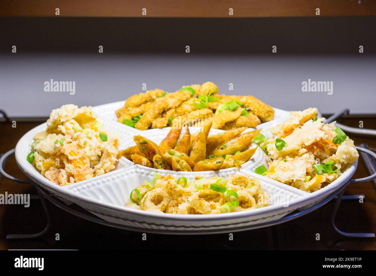 Fried seafood platter at a resort hotel buffet restaurant in Palawan ...