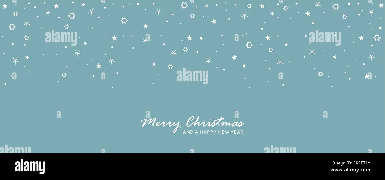 christmas star confetti border on blue grey background Stock Vector ...