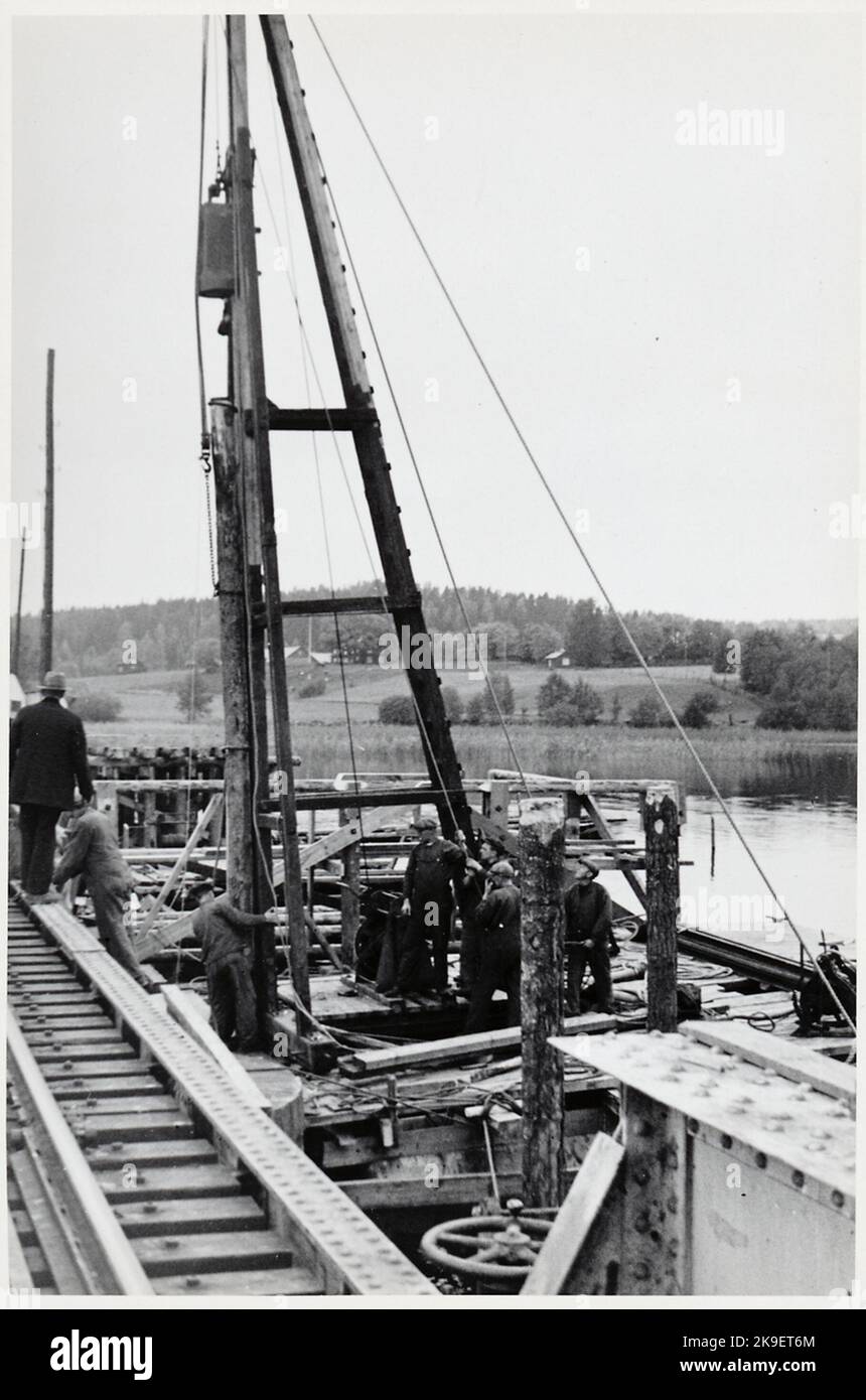 Turning bridge over Lake Värmeln on the line between Gunnarsbyn and ...