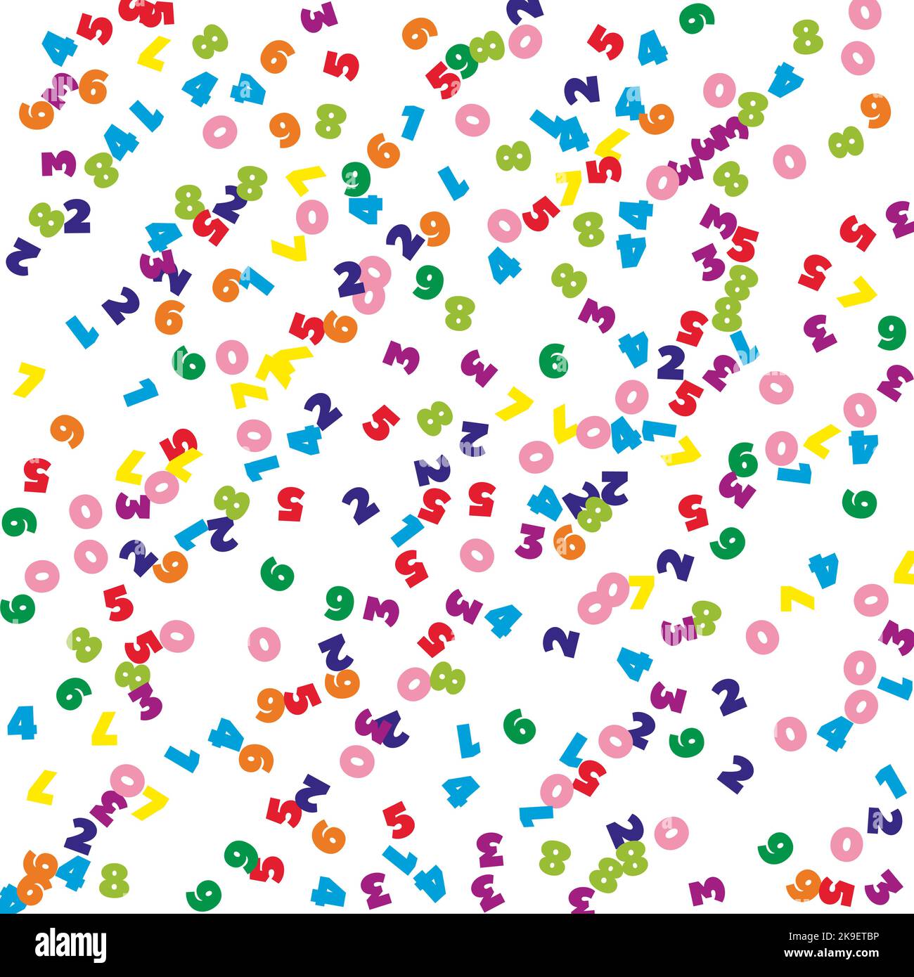 Falling colorful numbers. Math study concept with flying digits. Lovely ...