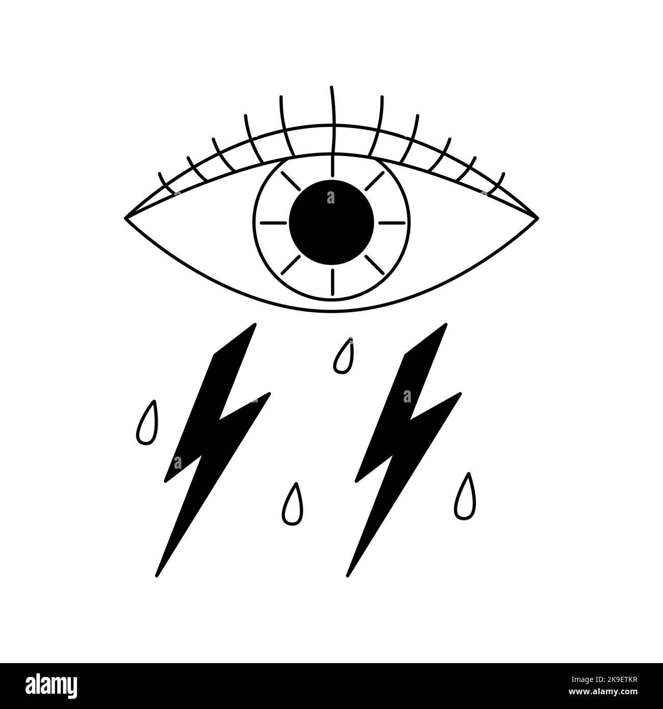 Eye tattoo in y2k, 1990s, 2000s style. Emo goth element design. Old ...