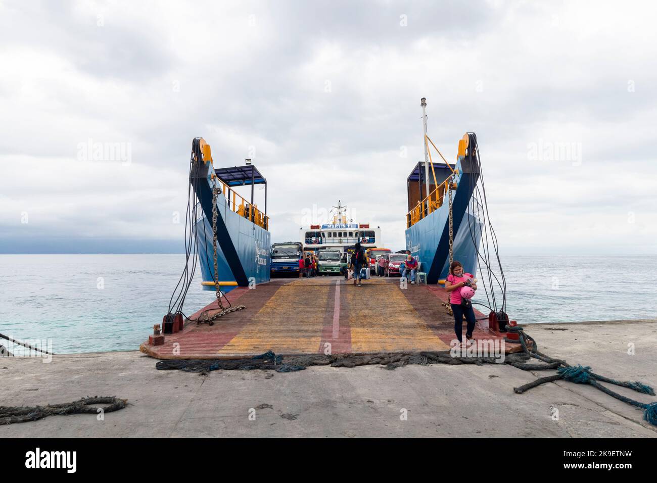 An interisland ferry plying the sea between Cebu and Negros in the ...