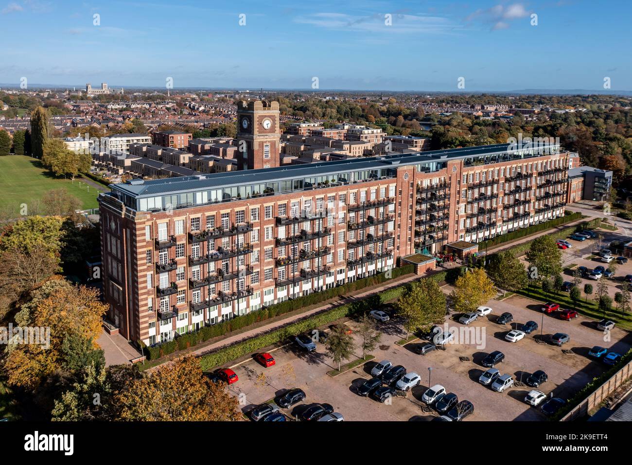 YORK, UK - OCTOBER 22, 2022. An aerial view of The Chocolate Works ...