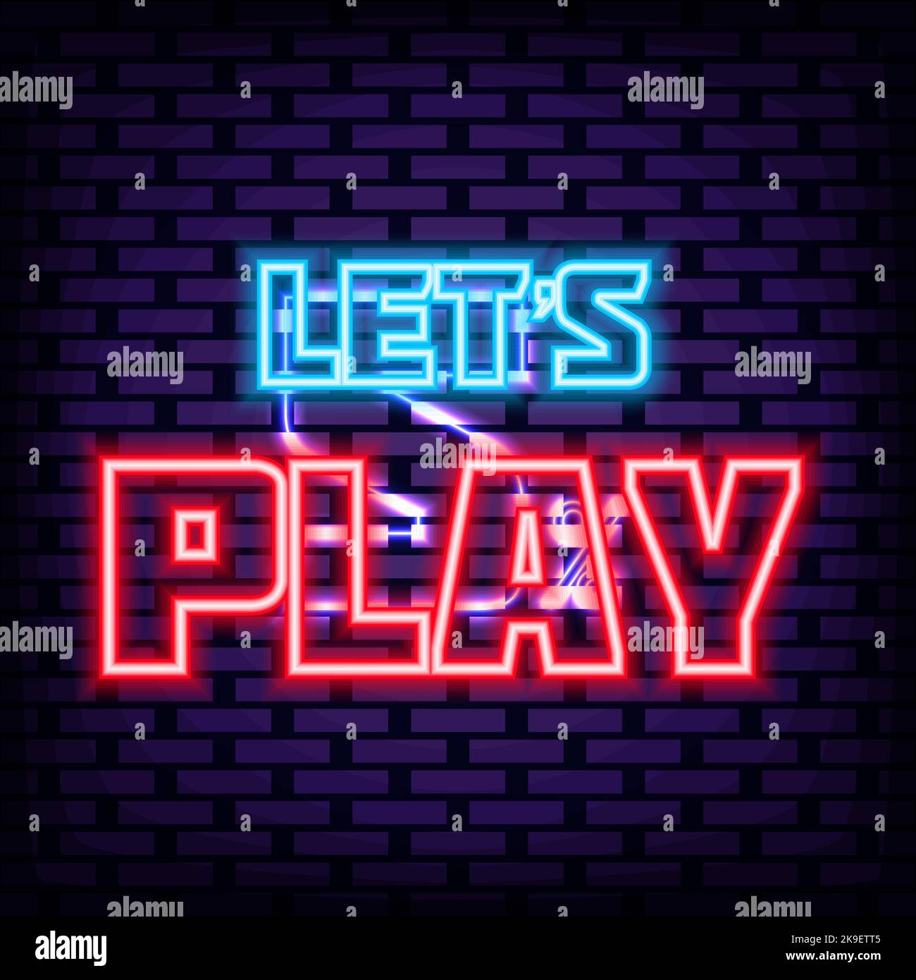 Lets play neon symbol hi-res stock photography and images - Alamy