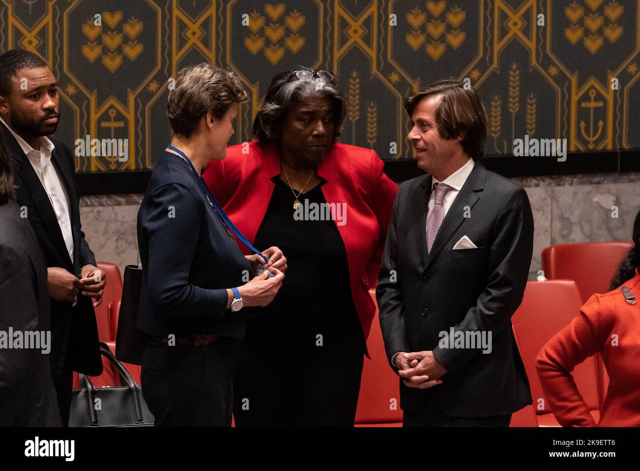 UK Ambassador Barbara Woodward, US Ambassador Linda Thomas-Greenfield ...