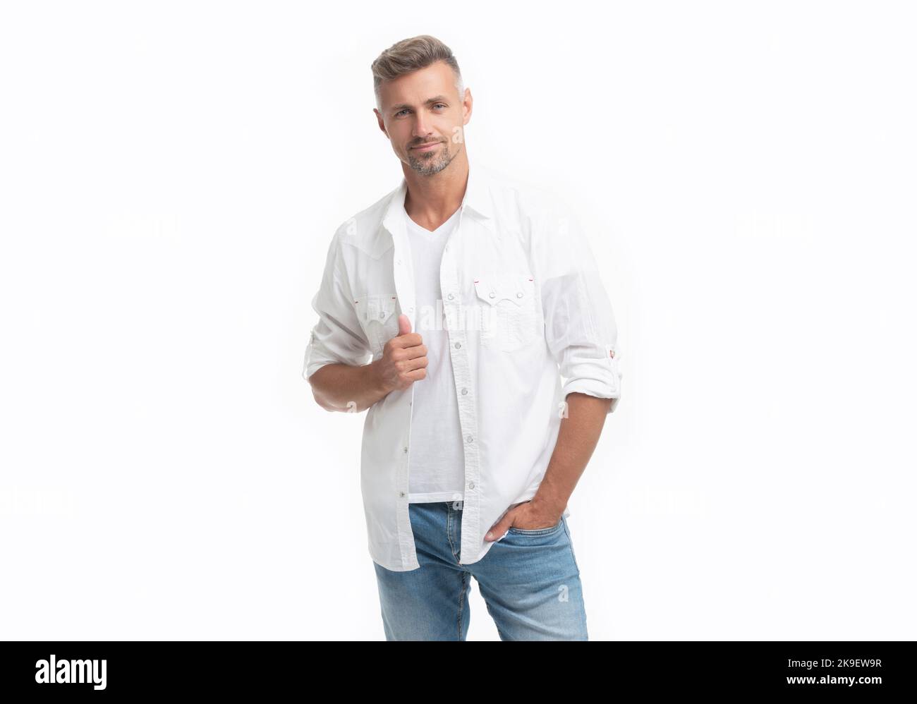 Mature grizzled man isolated hi-res stock photography and images - Alamy
