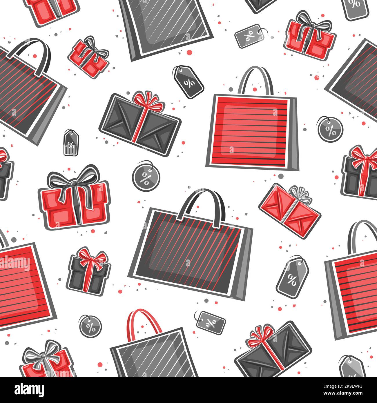 Vector Black Friday seamless pattern, square repeating background with ...