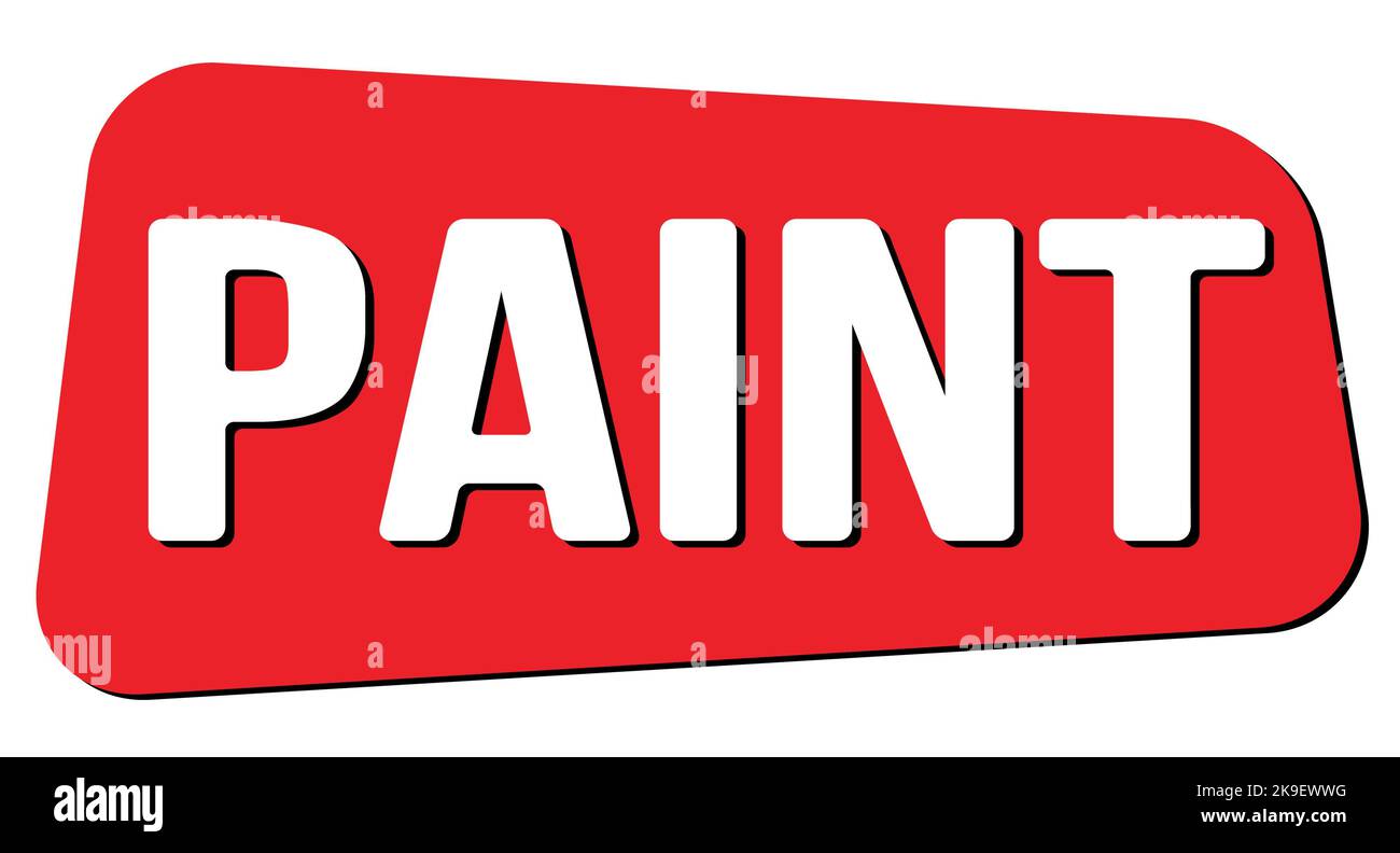 PAINT text written on red trapeze stamp sign Stock Photo - Alamy