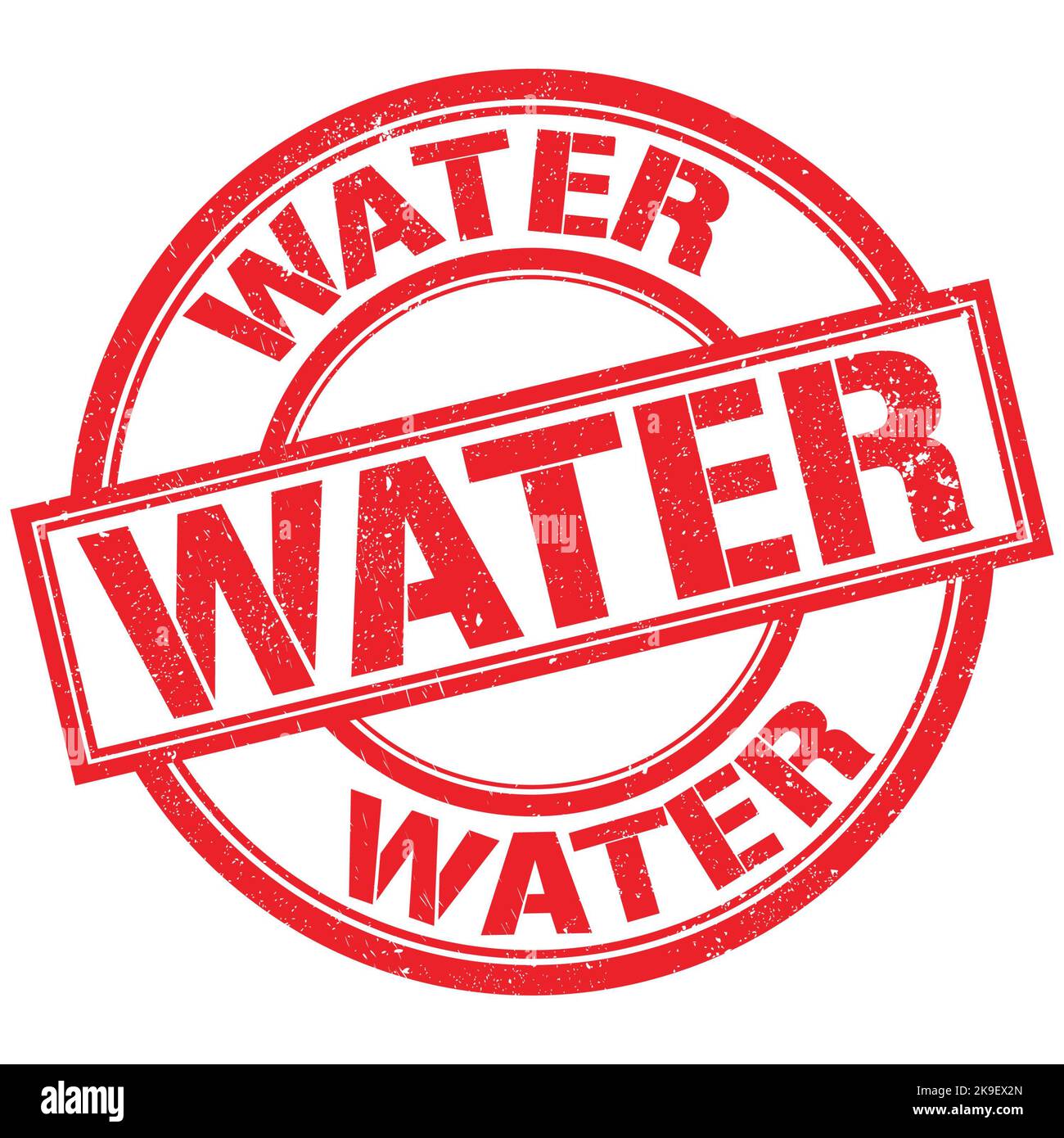 WATER text written on red round stamp sign Stock Photo - Alamy