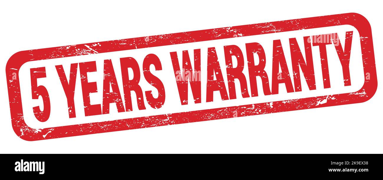 5 YEARS WARRANTY text written on red rectangle stamp sign Stock Photo ...