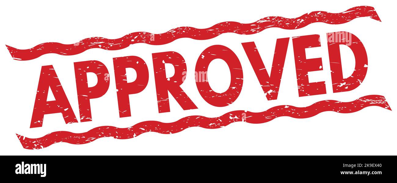 APPROVED text written on red lines stamp sign Stock Photo - Alamy
