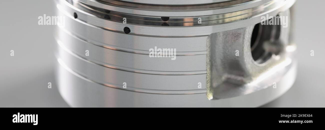 Silver metal part of car, detail for internal combustion engine placed ...