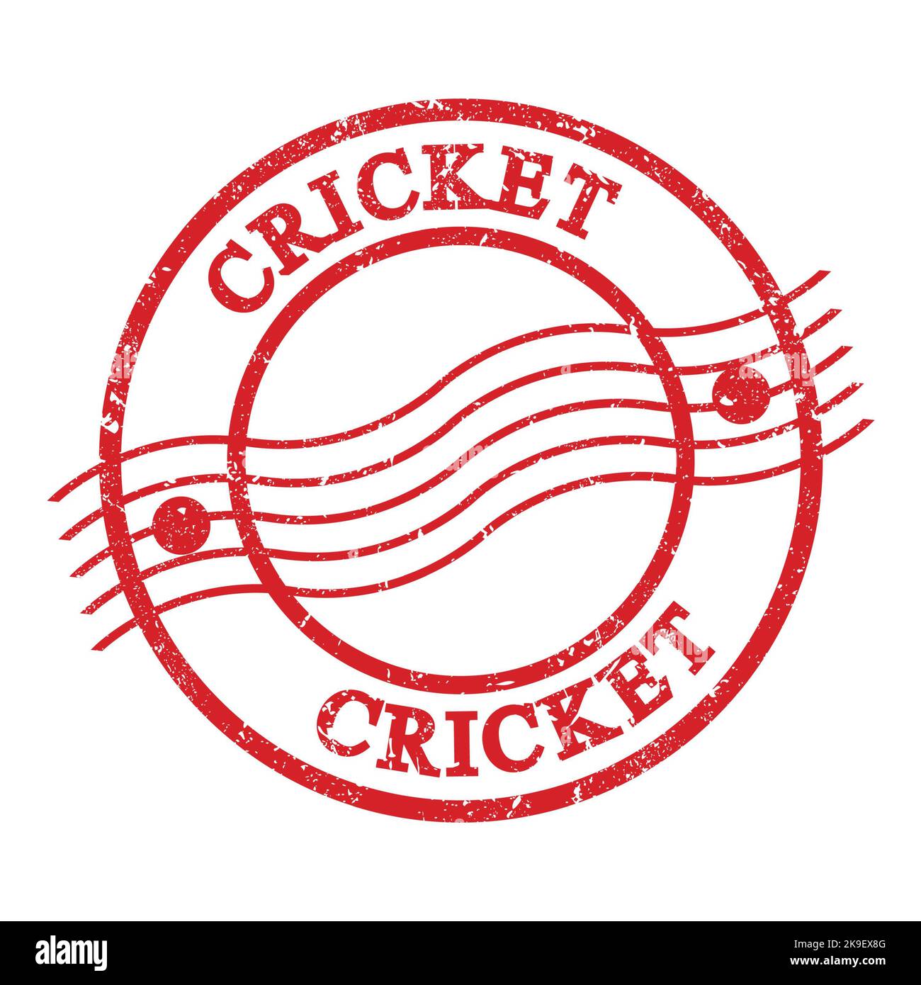 CRICKET, text written on red grungy postal stamp Stock Photo - Alamy