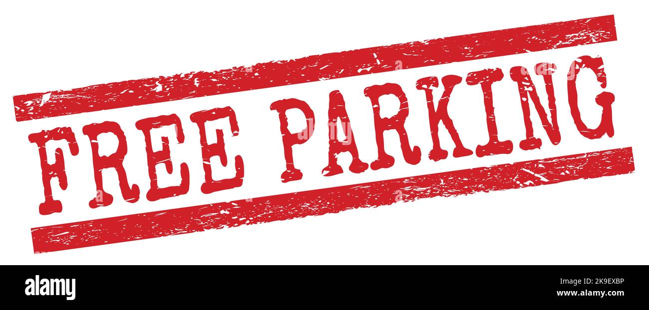 FREE PARKING text written on red grungy lines stamp sign Stock Photo ...