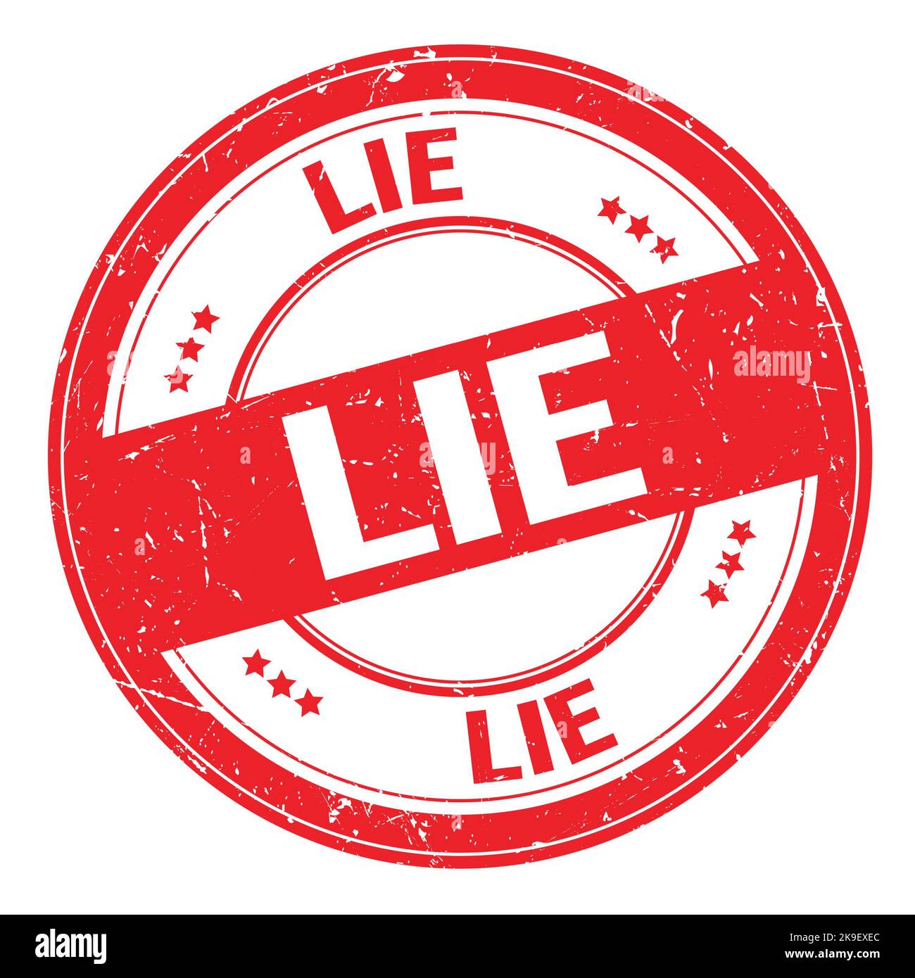 LIE text written on red round grungy stamp sign Stock Photo - Alamy