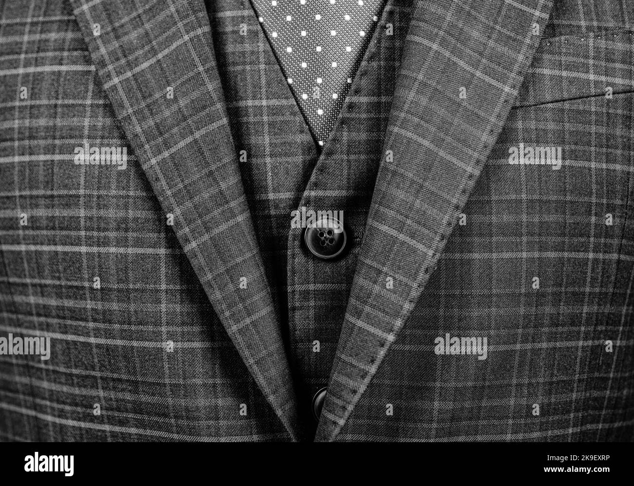 checkered male suit jacket classic style, closeup, male fashion Stock ...