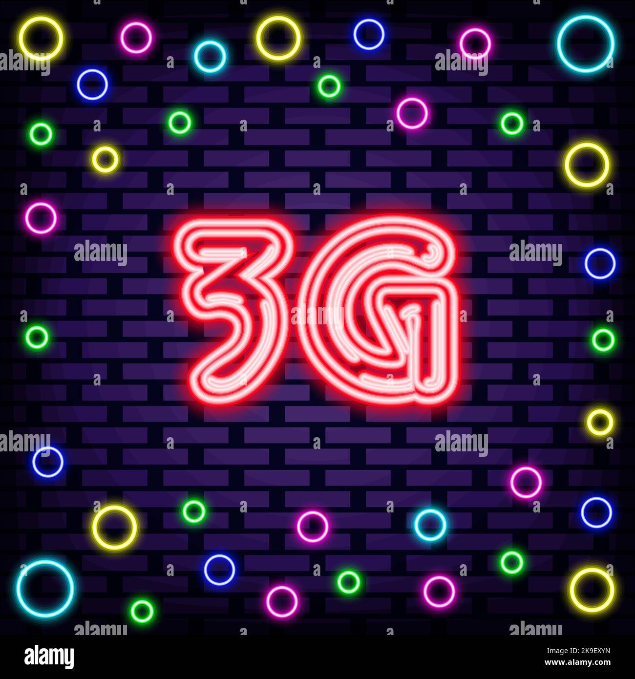 3g mobile internet Neon quote. On brick wall background. Neon text ...