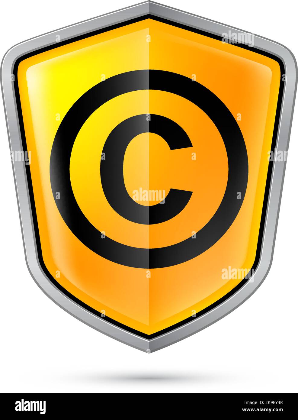 Yellow shield with copyright sign on a white background Stock Vector ...