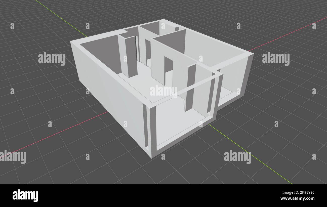 3D visualization of the apartment plan in a professional program Stock ...