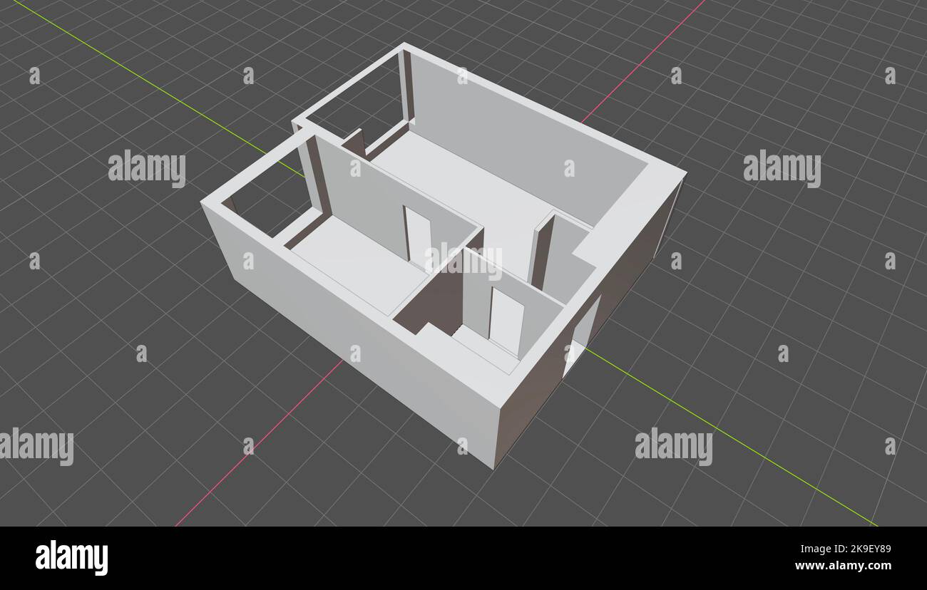 3D visualization of the apartment plan in a professional program Stock ...