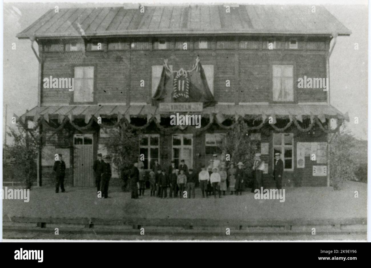 Vindeln station. Photo probably in 1894 Stock Photo - Alamy