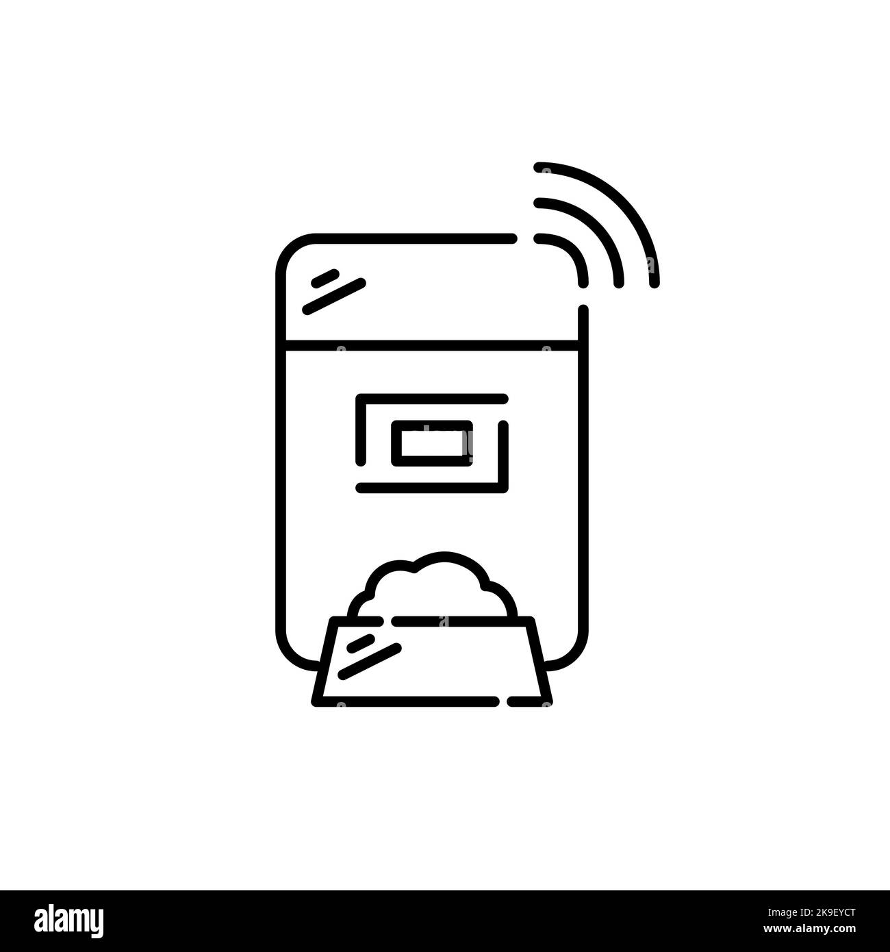 Automatic pet feeder. Smart home gadget. Pixel perfect, editable stroke ...