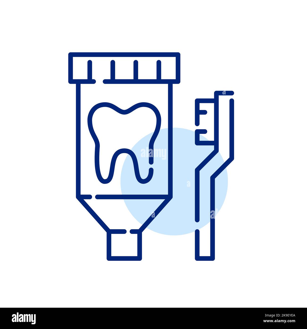 Tooth paste in a tube and brush. Oral hygiene dental care products ...