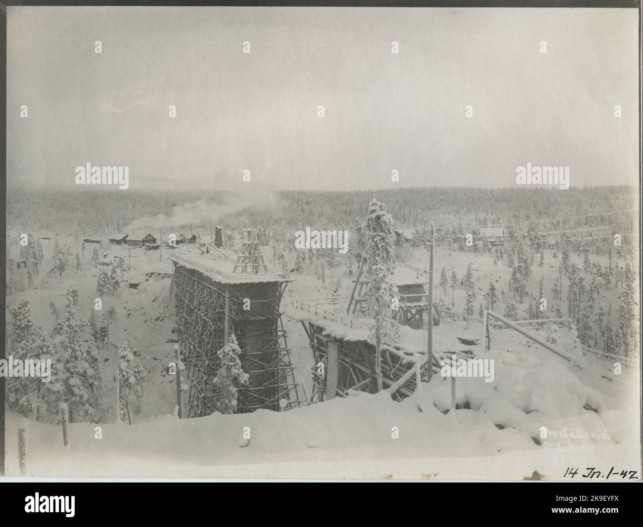 Railway bridge construction at Stora Lule River Stock Photo - Alamy