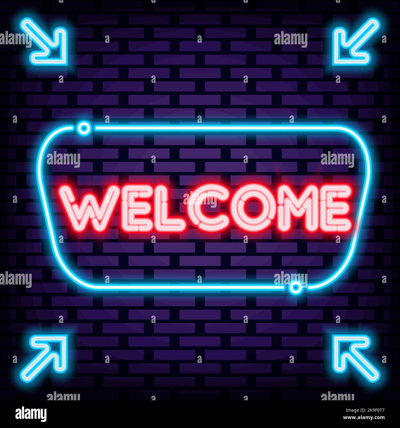 Welcome Neon signboards. Neon script. Light art Stock Vector Image ...