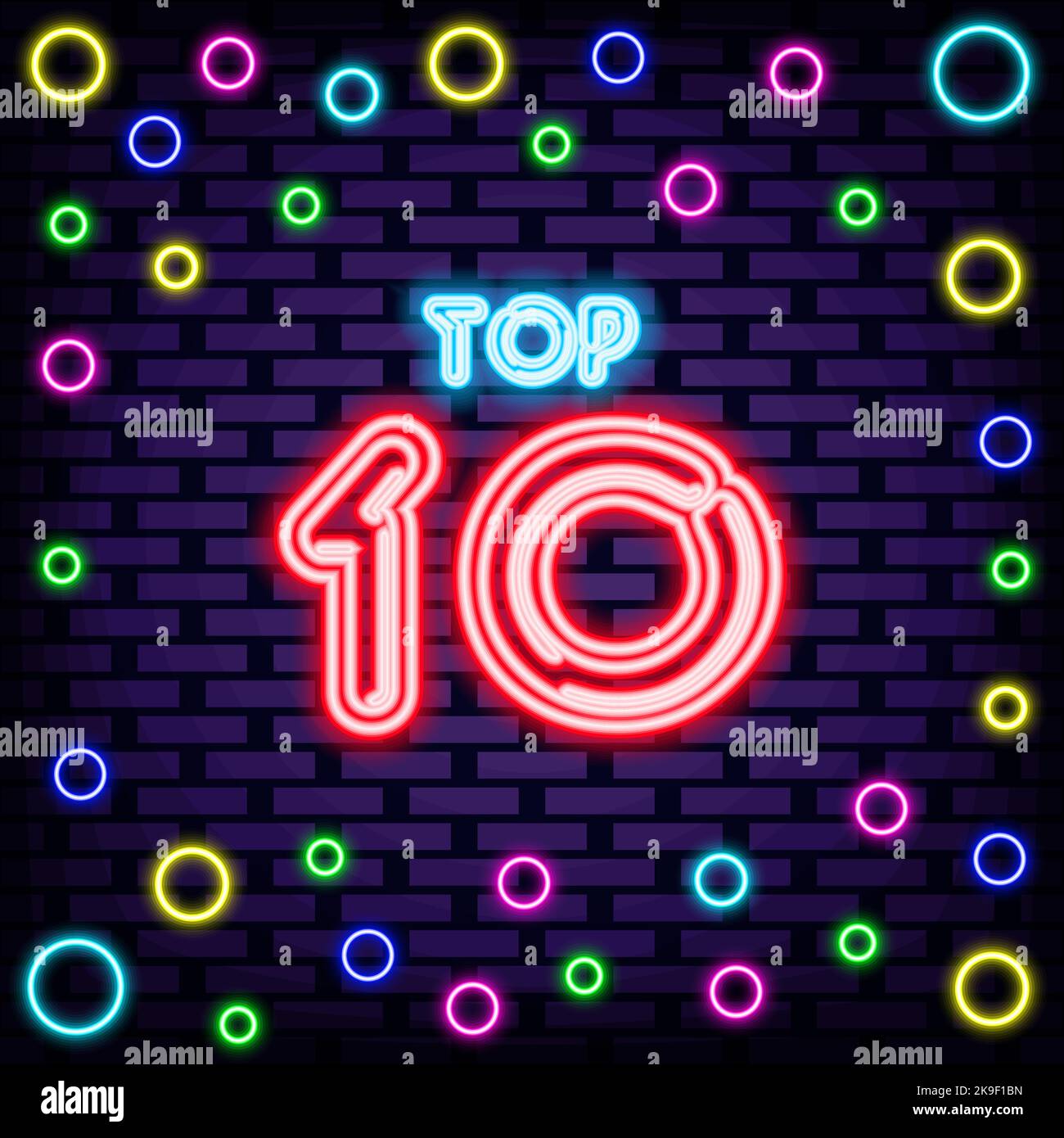 Top 10 Neon quote. Bright signboard. Night advensing Stock Vector Image ...