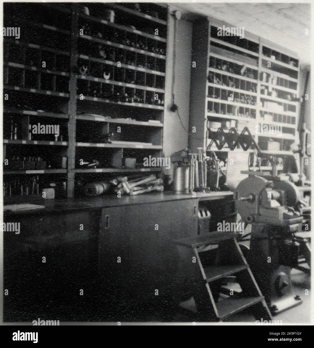 Tool storage in the operating workshop Stock Photo - Alamy