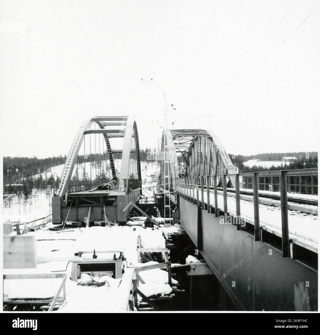 New bridge is being built across the Skellefte River on the line ...