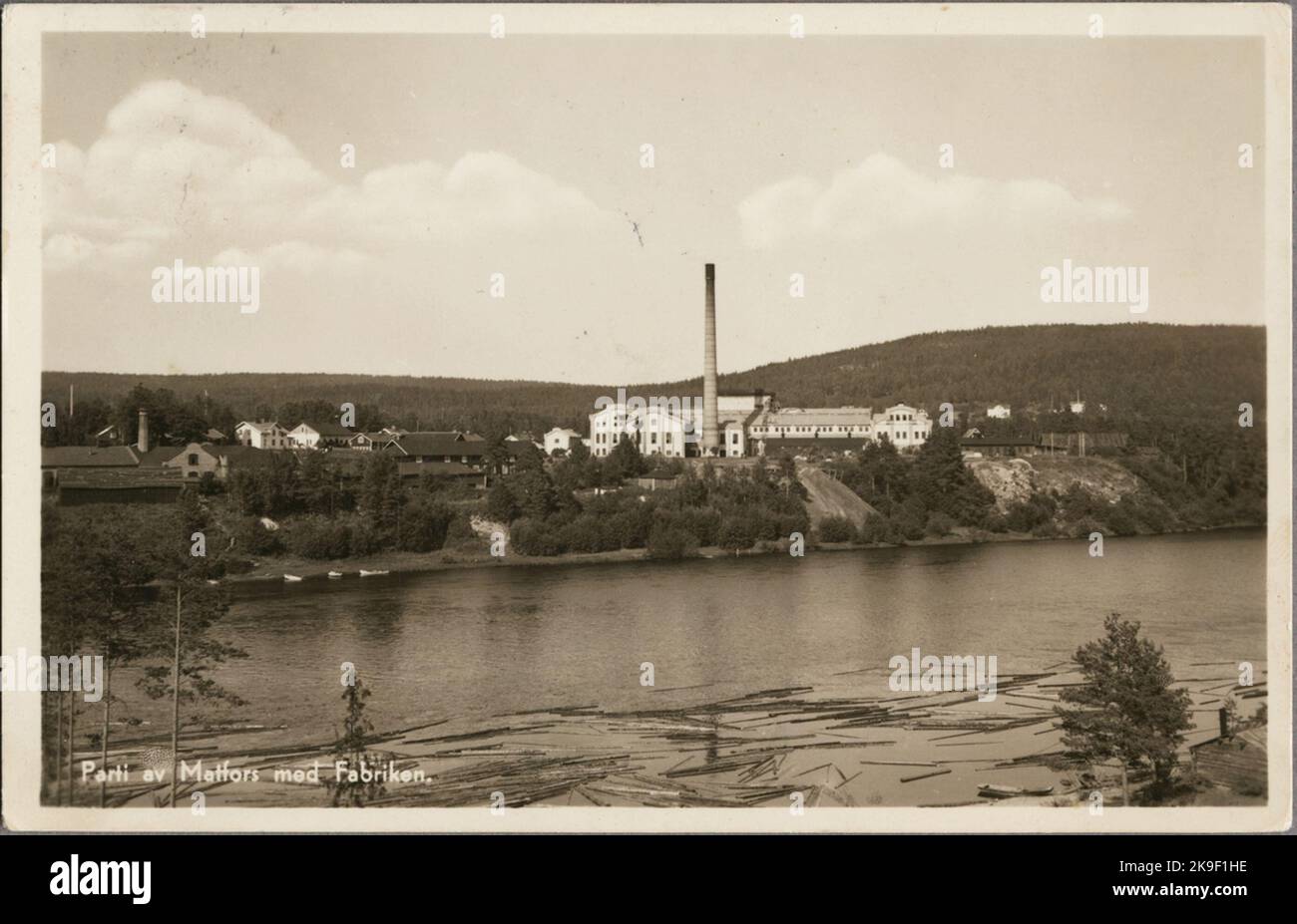 The paper mill in Matfors at Ljungan Stock Photo - Alamy
