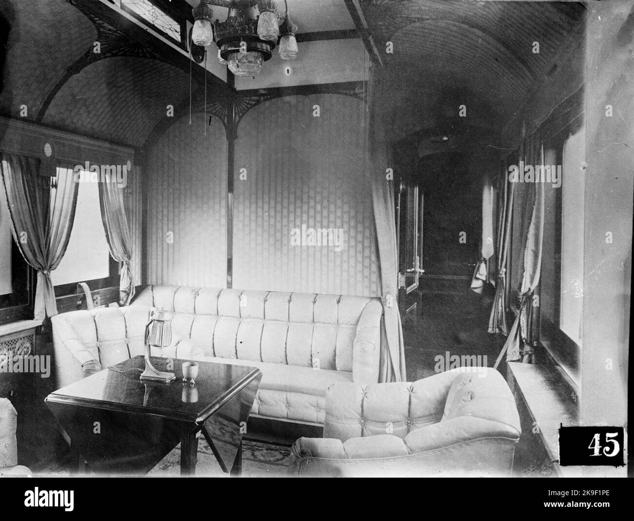 Salon in the royal wagon, the State Railways, SJ AO3 1864. Originally ...