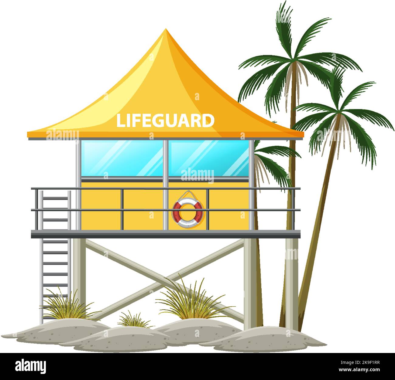 Beach lifeguard tower isolated illustration Stock Vector Image & Art ...