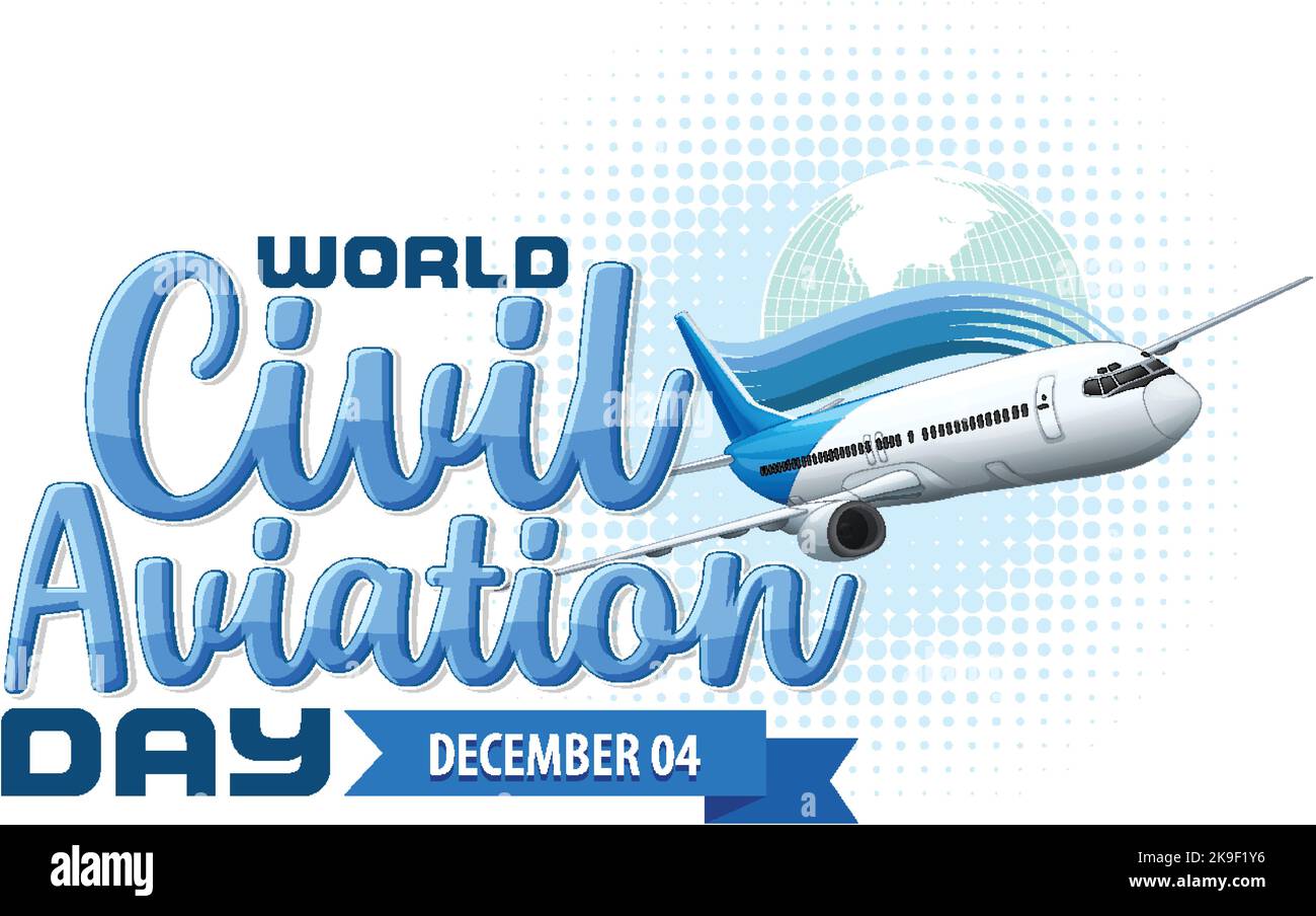 World civil aviation text for poster or banner design illustration ...
