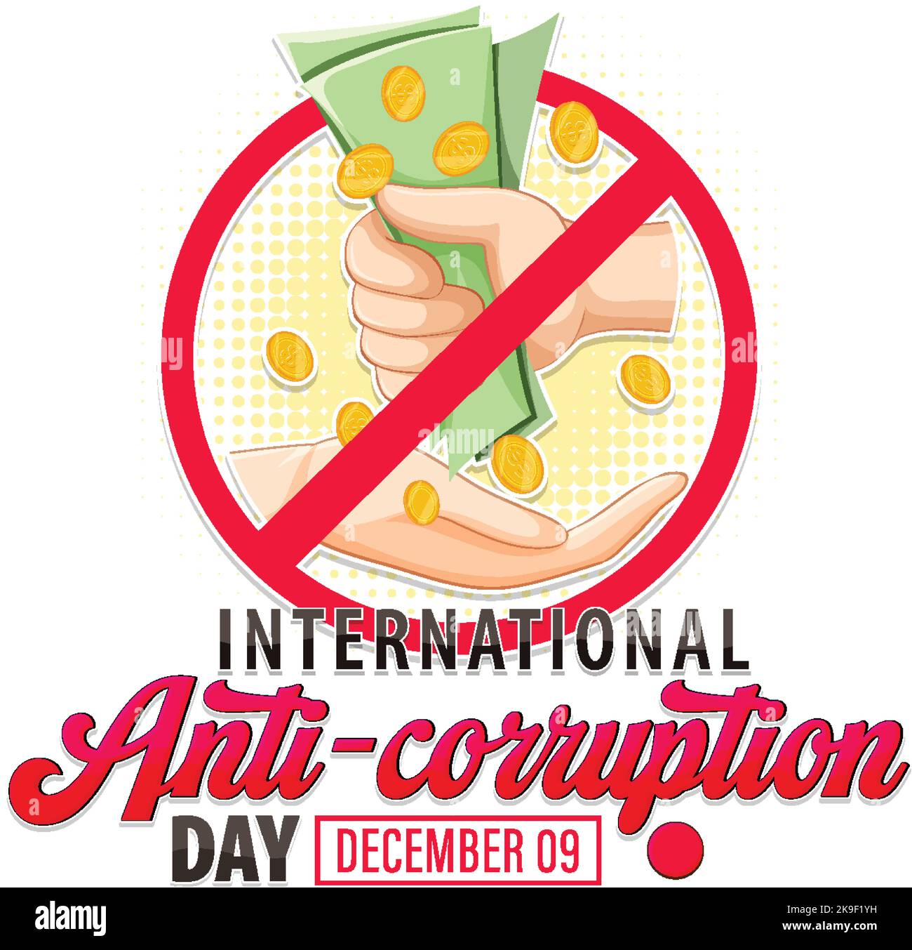 International Anti Corruption Day Poster Design illustration Stock ...