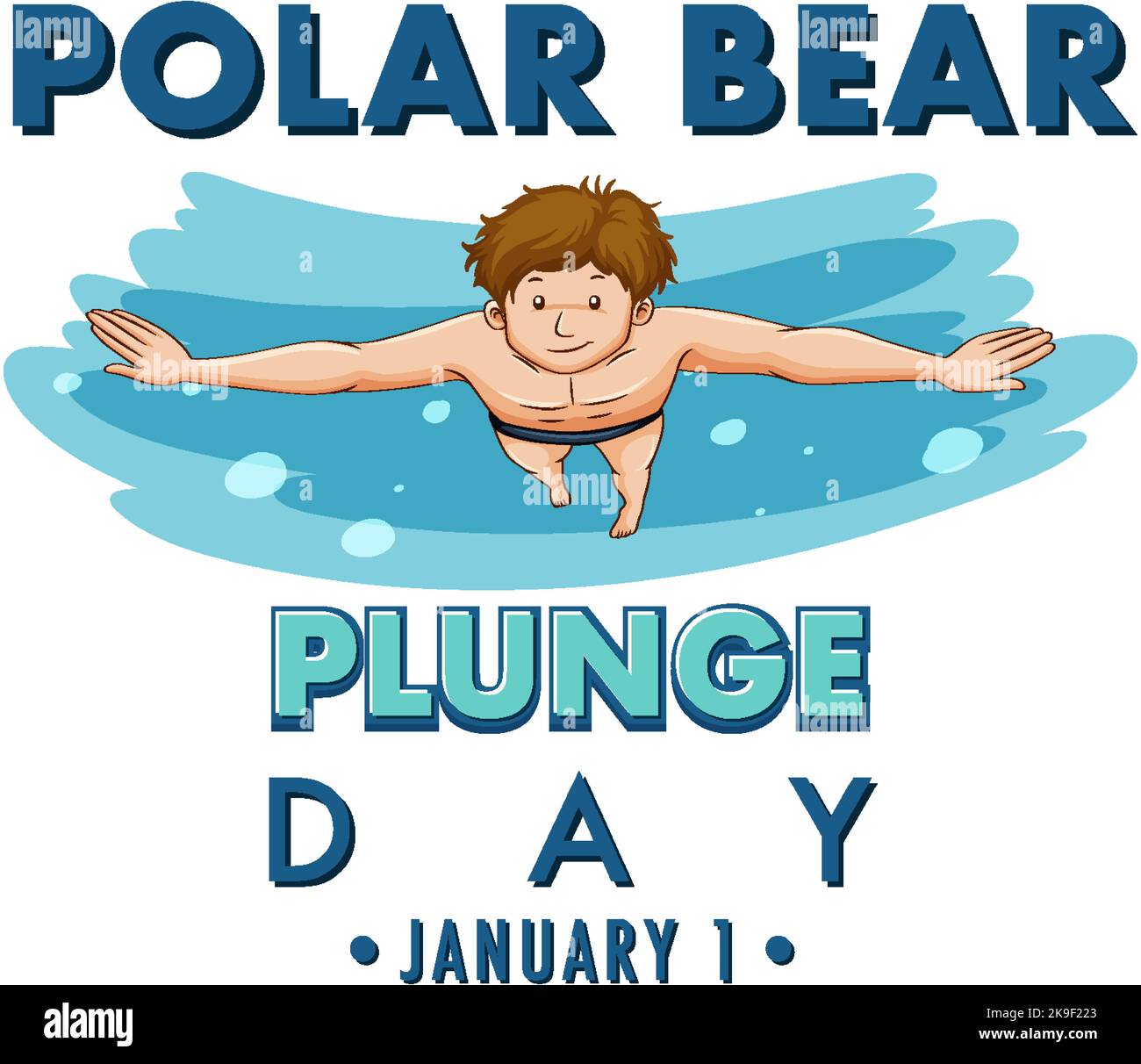 Polar Bear Plunge Day January icon illustration Stock Vector Image ...