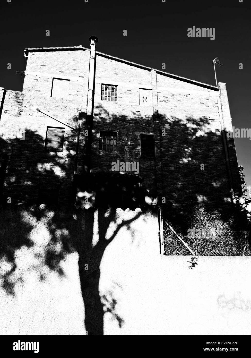 Natural sunlight shadow wallpaper Black and White Stock Photos & Images ...