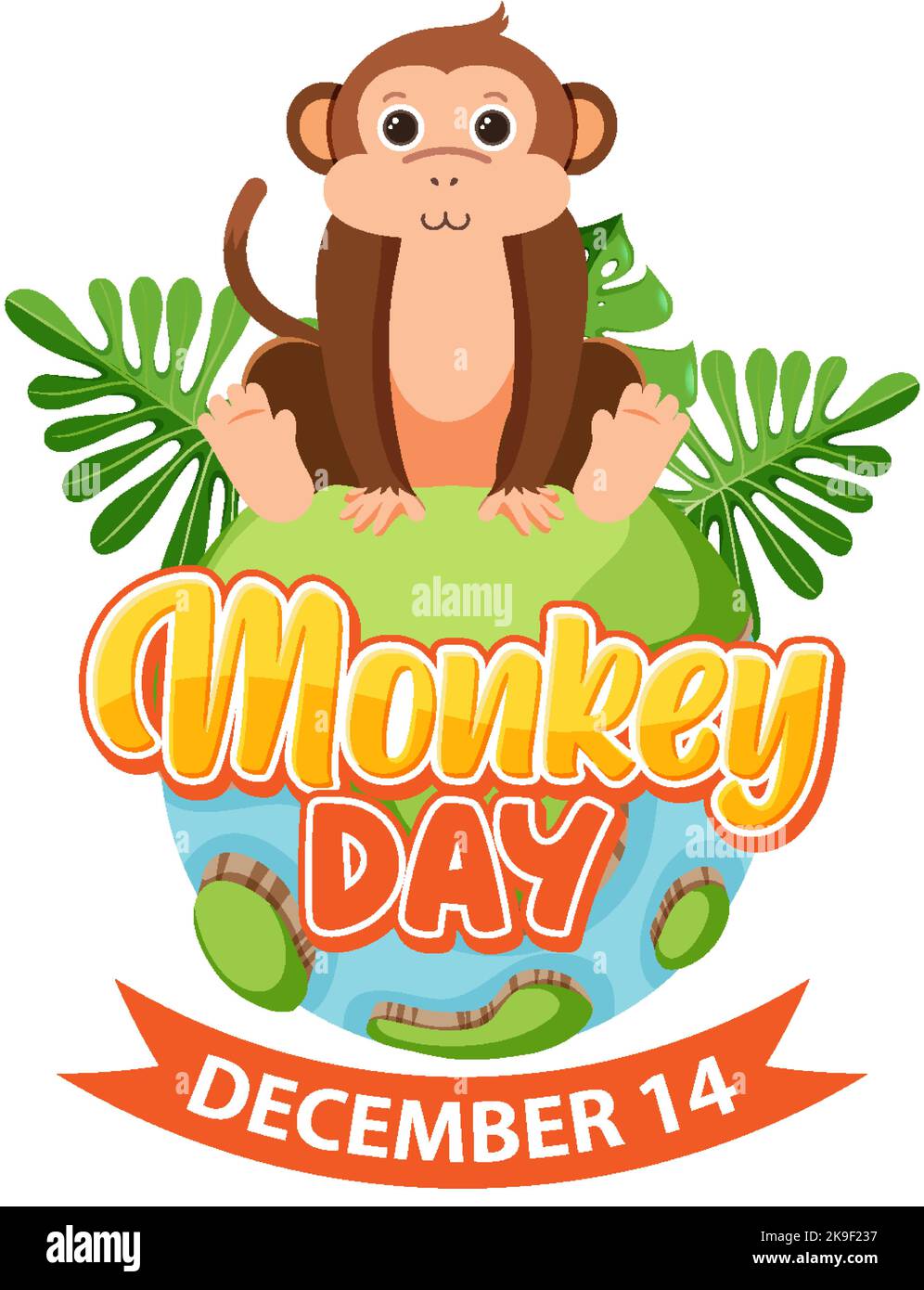 Monkey day text for banner or poster design illustration Stock Vector ...