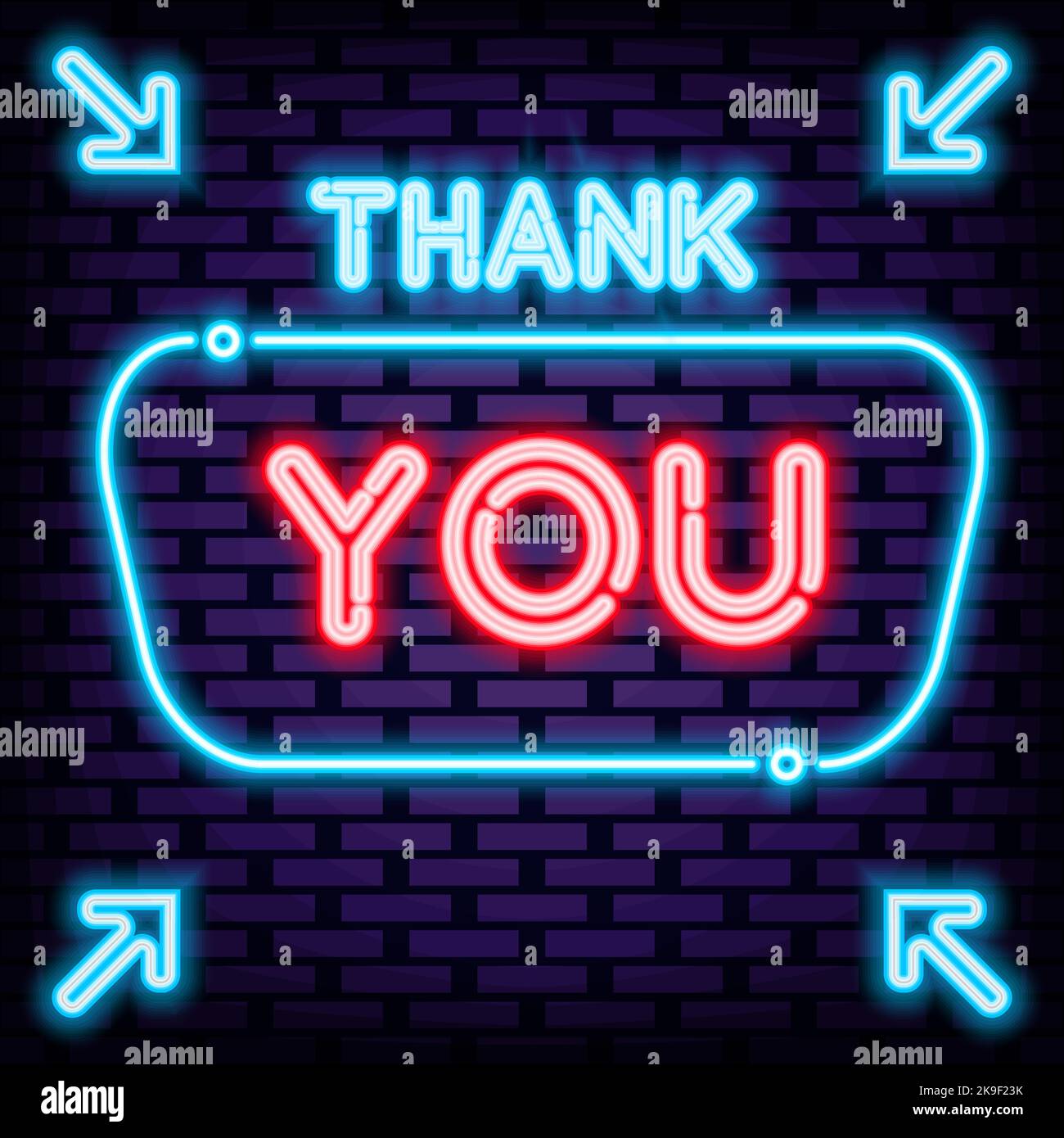 Thank You Neon signboards. On brick wall background. Light art Stock Vector Image & Art - Alamy